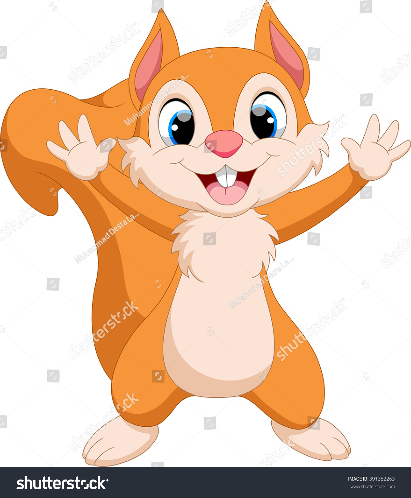 Cute squirrel cartoon waving _站酷海洛_正版图片_视频_字体_音乐素材交易平台_站酷旗下品牌