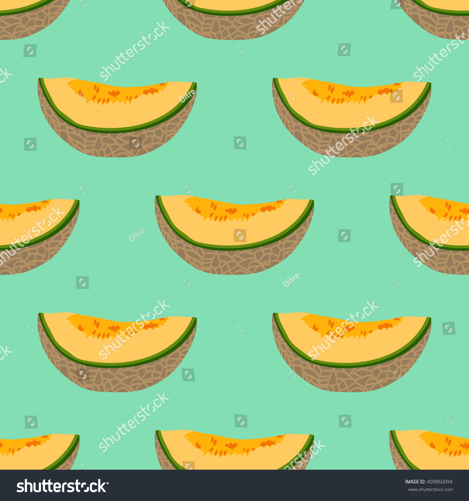 Melon vector. Summer fruits. Seamless pattern with melon_站酷海洛_正版图片_视频 ...