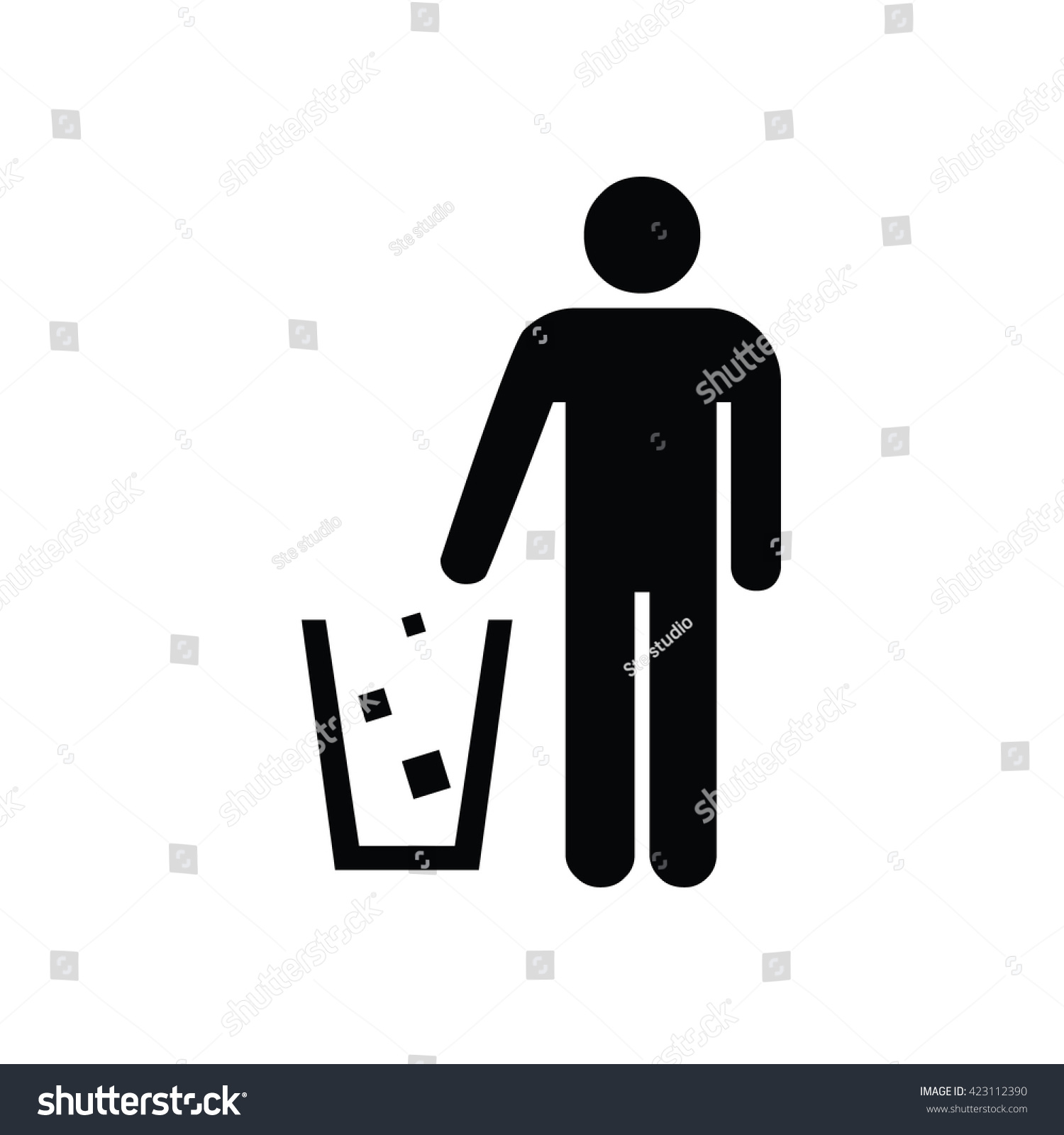 Garbage Recycling Man icon . Vector illustration_站酷海洛_正版图片_视频_字体_音乐素材交易 ...