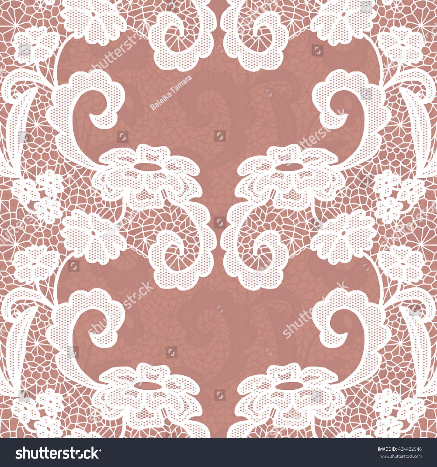 Seamless lace border. Vector illustration. White lacy vintage elegant ...