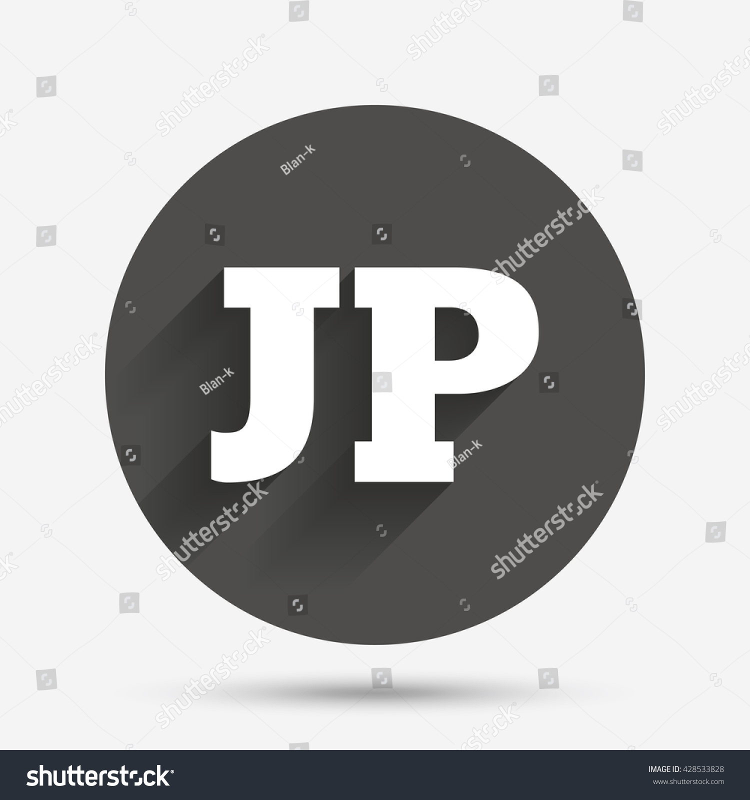 Japanese language sign icon. JP Japan translation symbol. Circle flat ...