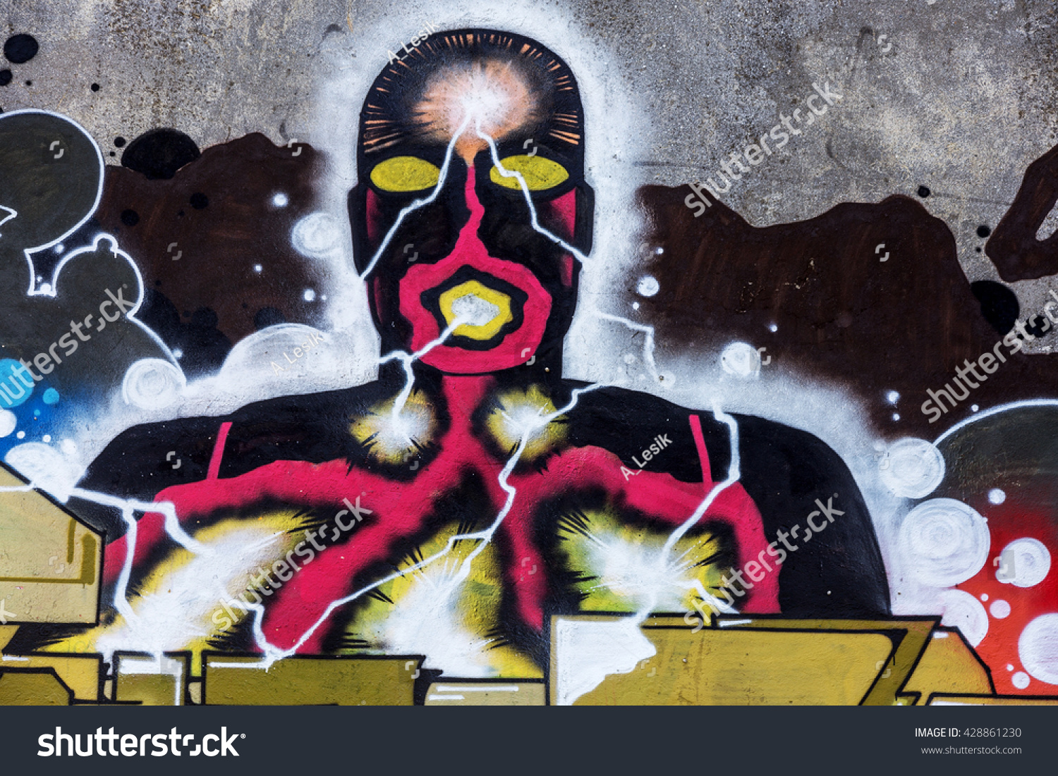 Beautiful street art of graffiti. Abstract color creative drawing ...