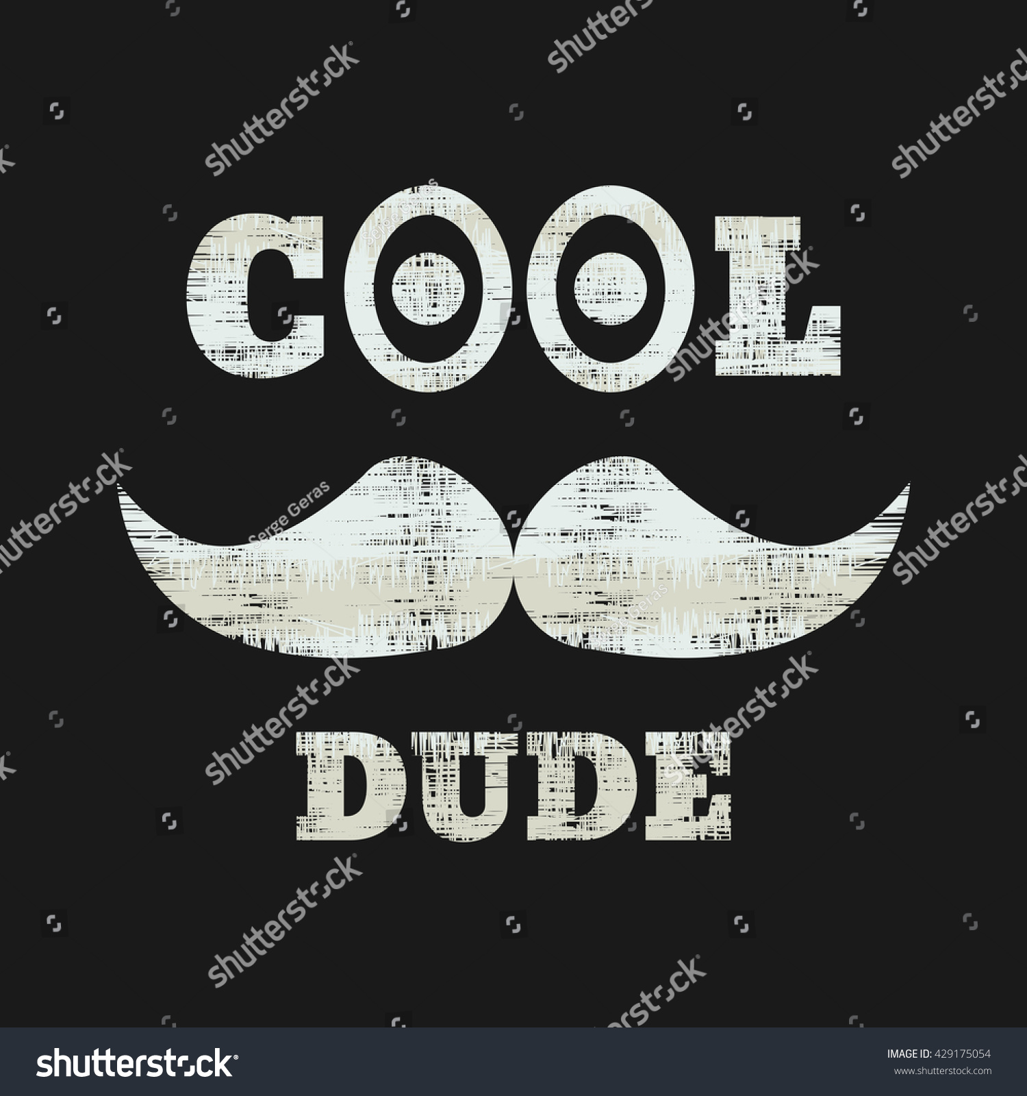 Vector illustration in the form of the message: Cool dude. Hipster ...