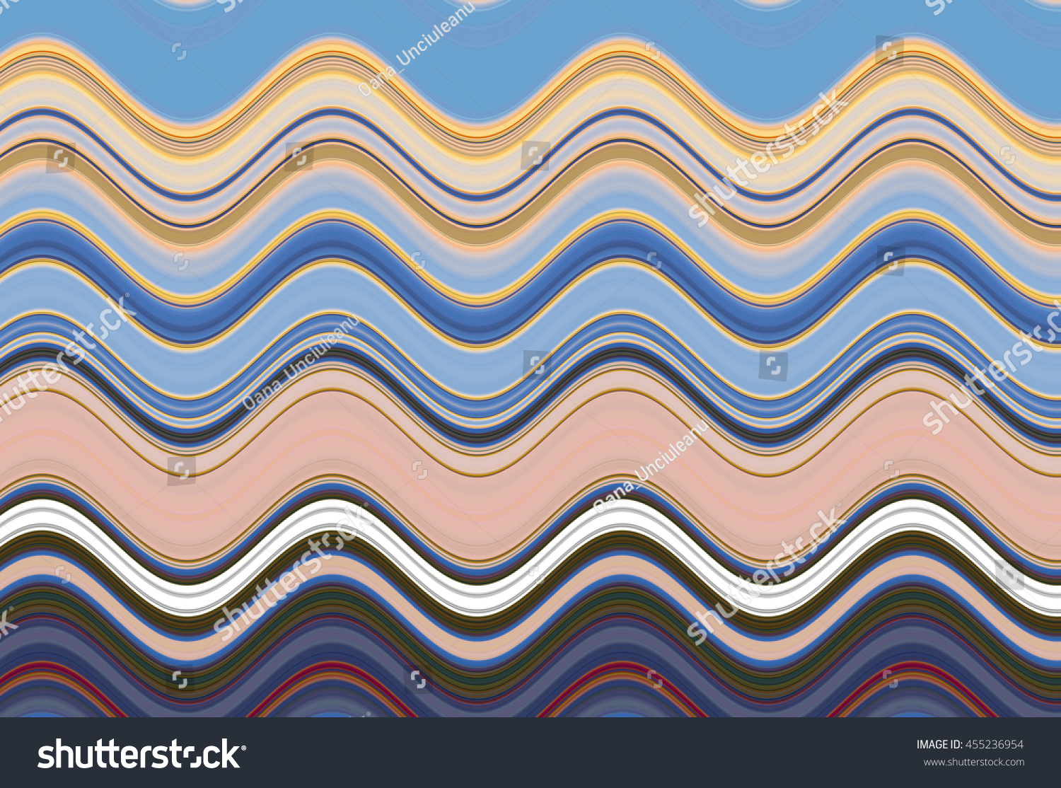Colorful wavy stripes pattern. Horizontal curvy lines. Illustration._站酷 ...