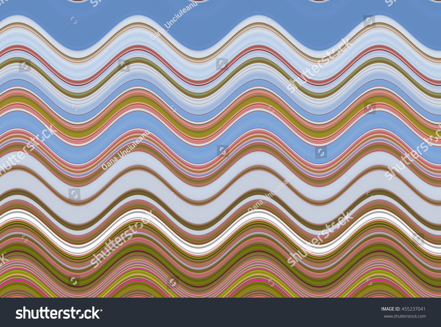 Colorful wavy stripes pattern. Horizontal curvy lines. Illustration._站酷 ...