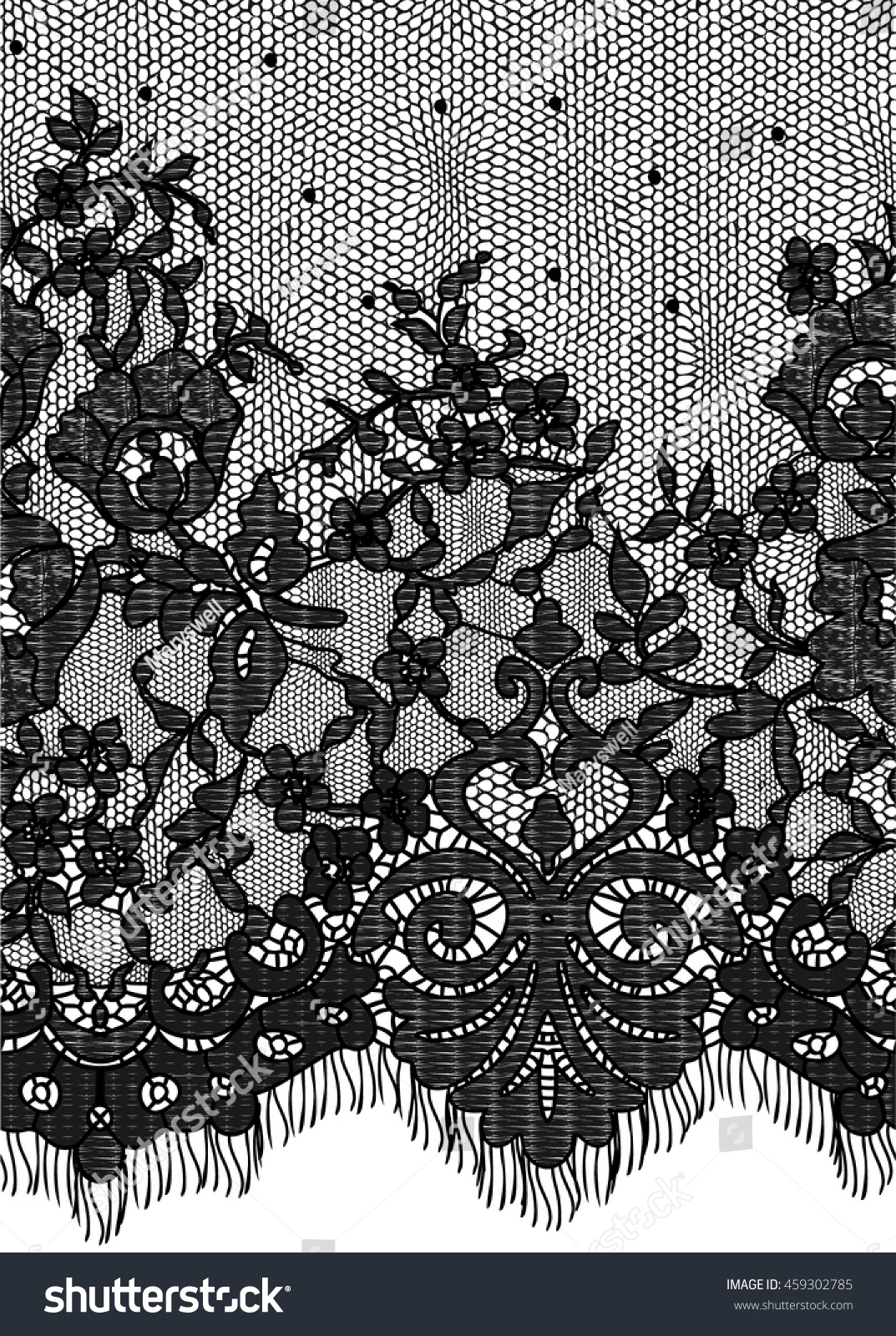 Seamless Black Vector Lace Pattern_站酷海洛_正版图片_视频_字体_音乐素材交易平台_站酷旗下品牌