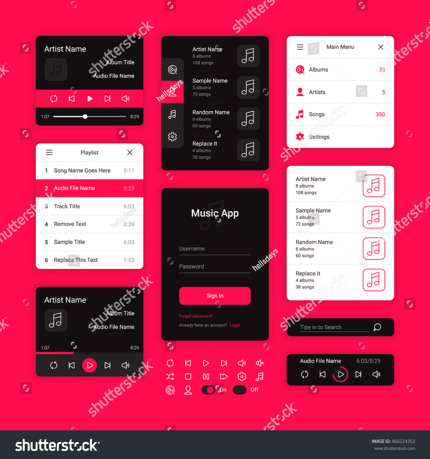 Audio Player User Interface Concept Vector EPS 10 Illustration_站酷海洛_正版 ...