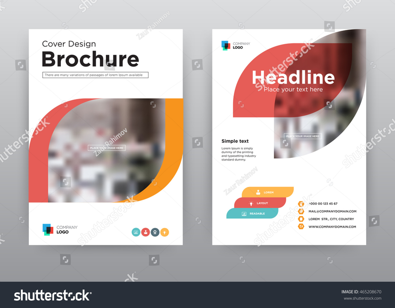 Red and orange annual report brochure flyer design template vector ...