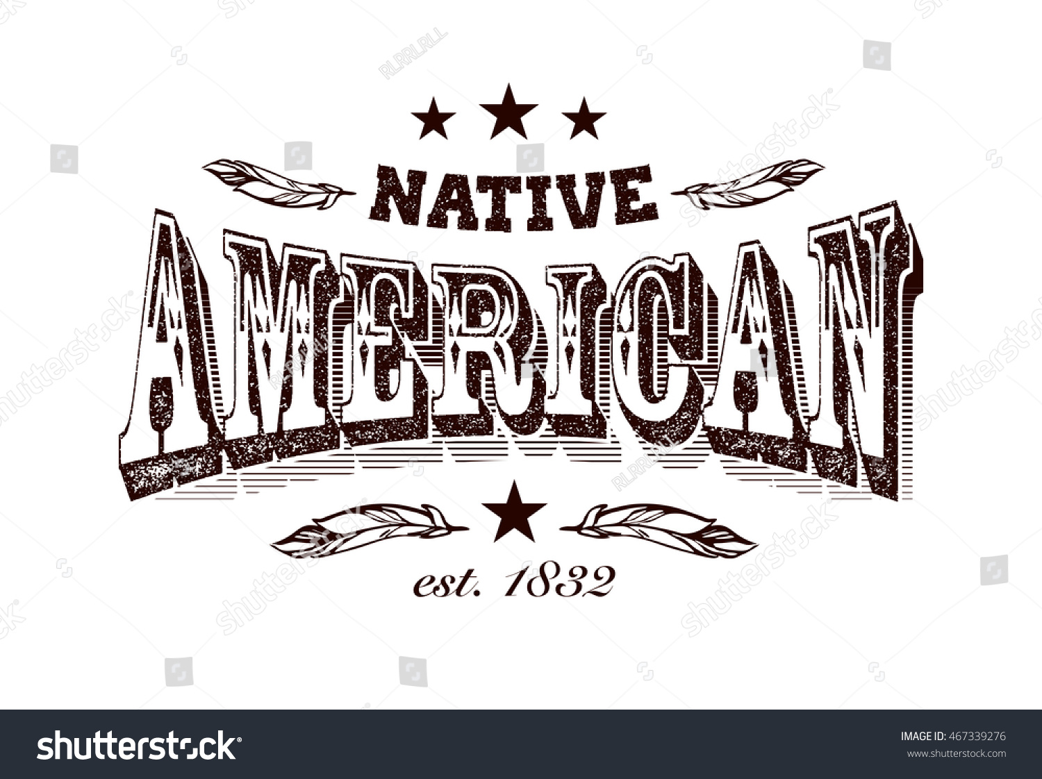 native american company label template stylized vector illustration ...