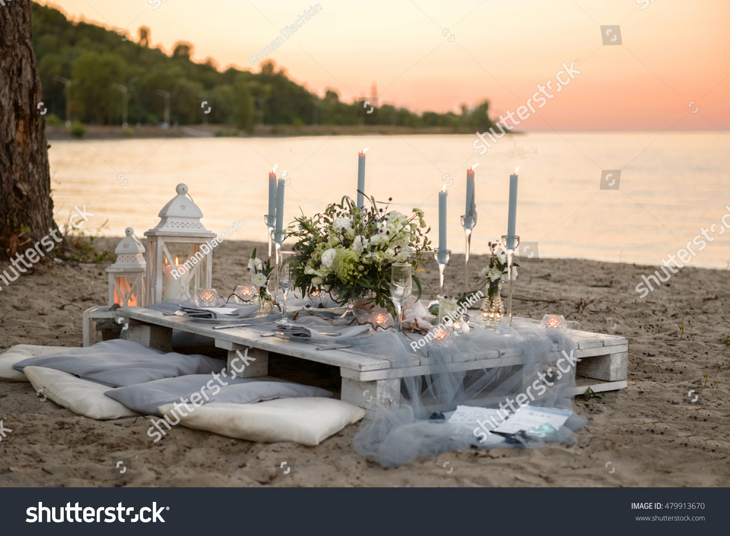 accessories at the wedding table. Close-up. accessories at the wedding ...