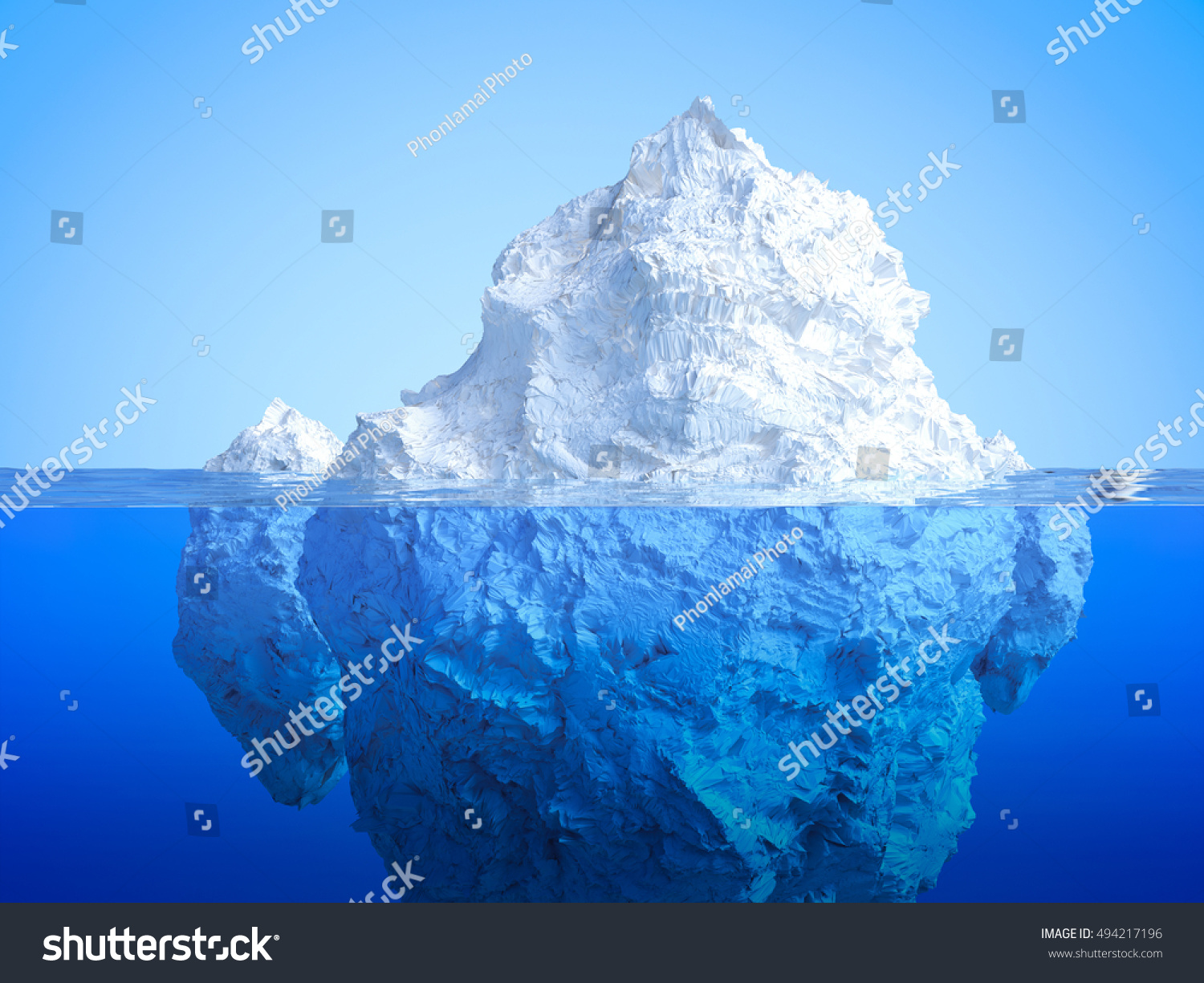 3d rendering iceberg model on blue ocean_站酷海洛_正版图片_视频_字体_音乐素材交易平台_站酷旗下品牌