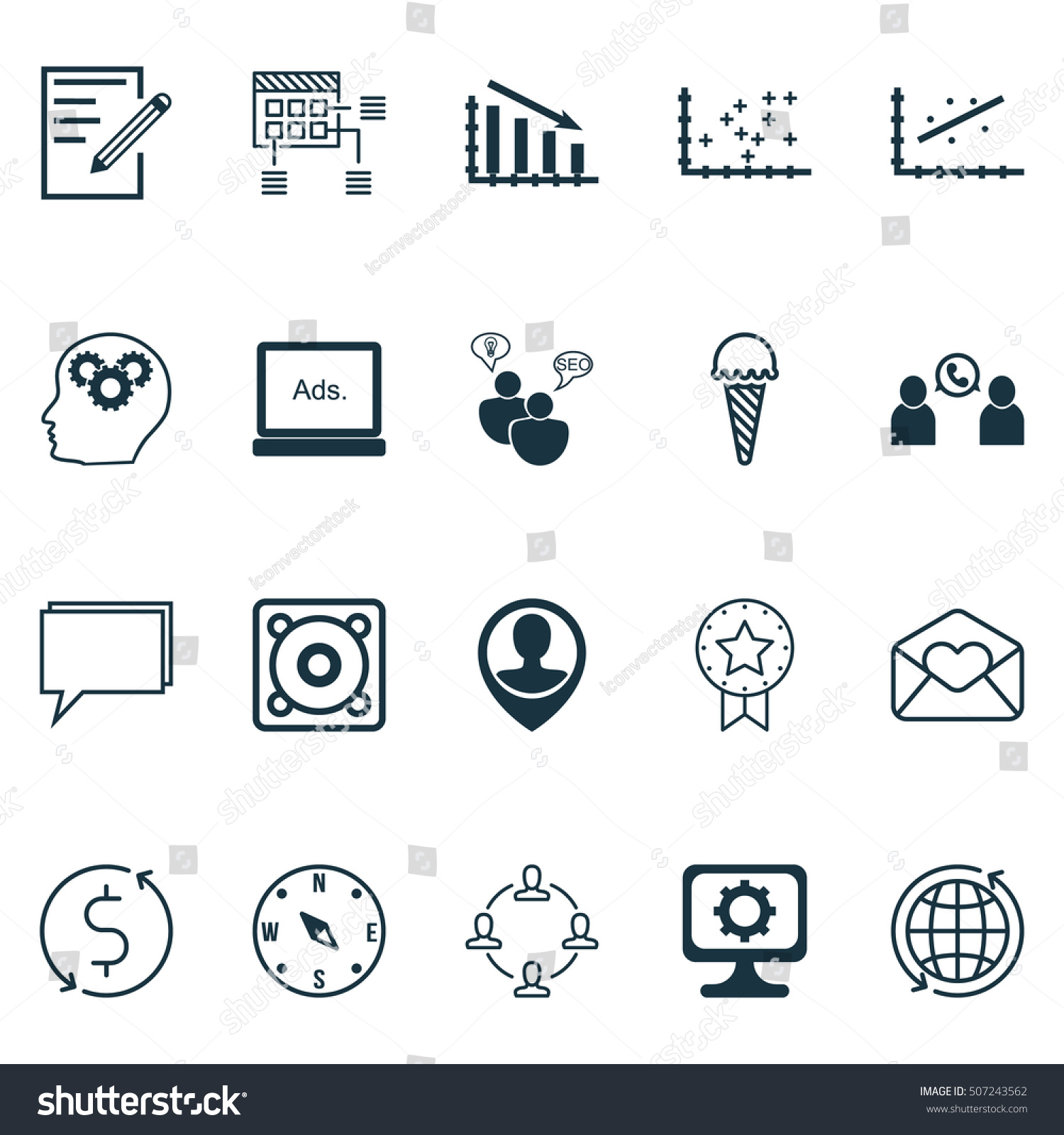 Set Of 20 Universal Editable Icons. Can Be Used For Web Mobile And App ...