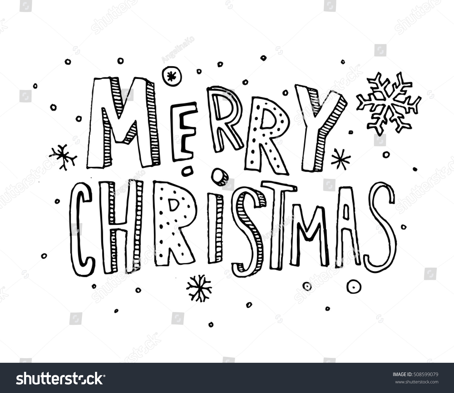 hand drawn Merry Christmas_站酷海洛_正版图片_视频_字体_音乐素材交易平台_站酷旗下品牌