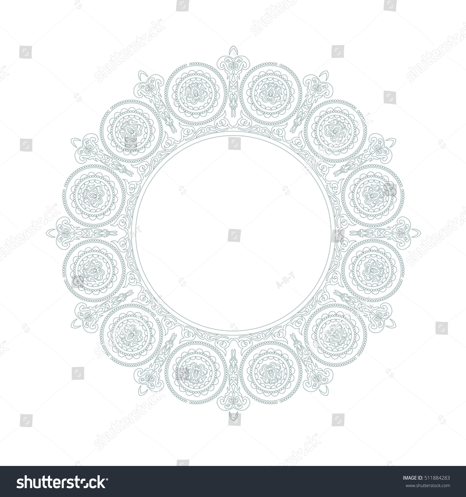 Round delicate ethnic pattern in boho style on white_站酷海洛_正版图片_视频_字体_音乐 ...