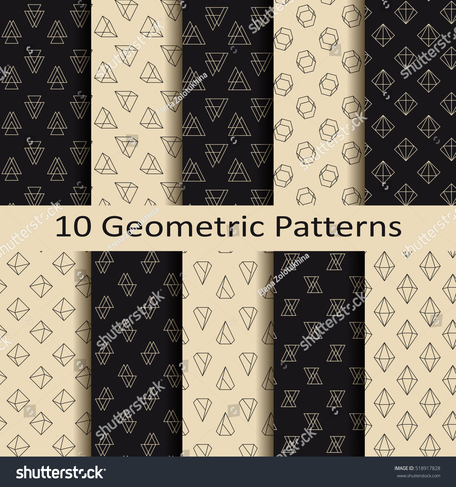 set of ten seamless vector geometric patterns_站酷海洛_正版图片_视频_字体_音乐素材交易平台 ...