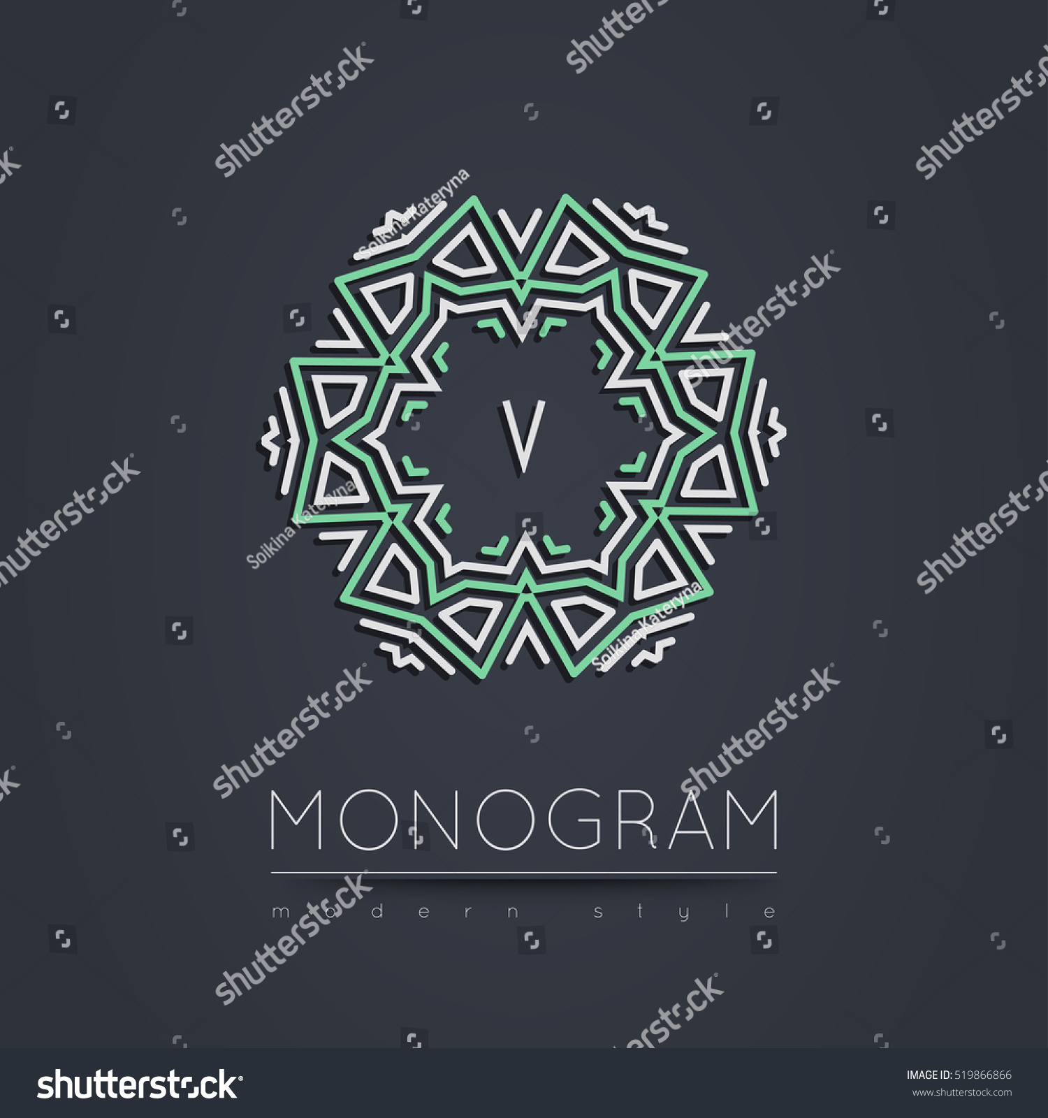 Elegant linear abstract monogram logo design template. Vector illustration._站酷海洛_正版图片_视频_字体_音乐素材 ...