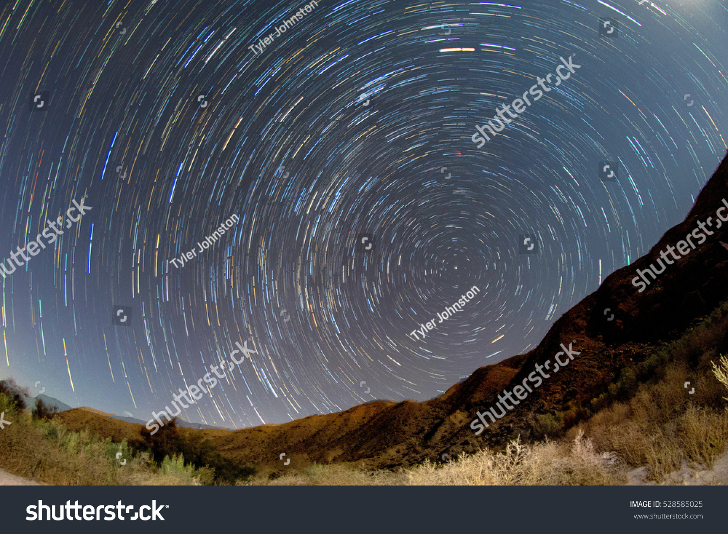 Star Trail photograph taken in the Mojave desert during the Perseid ...
