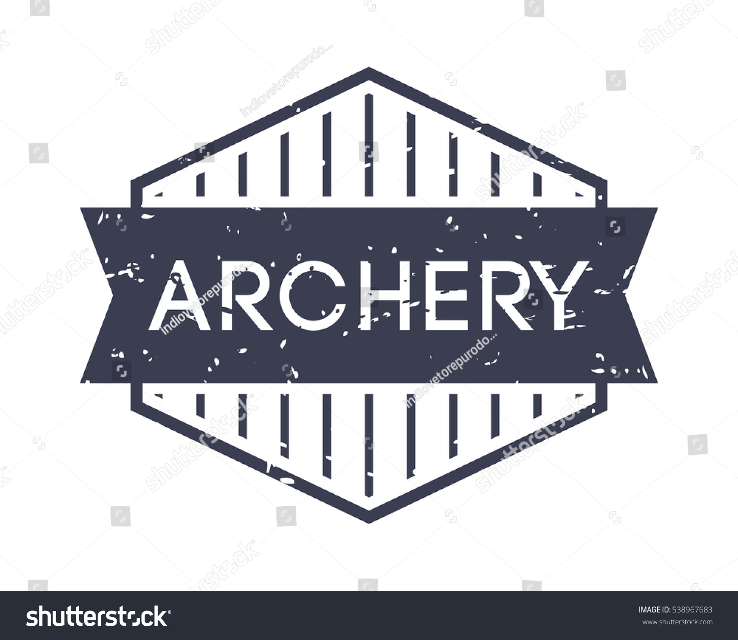 archery badge vector logo sport label grunge stamp vintage style_站酷海洛 ...