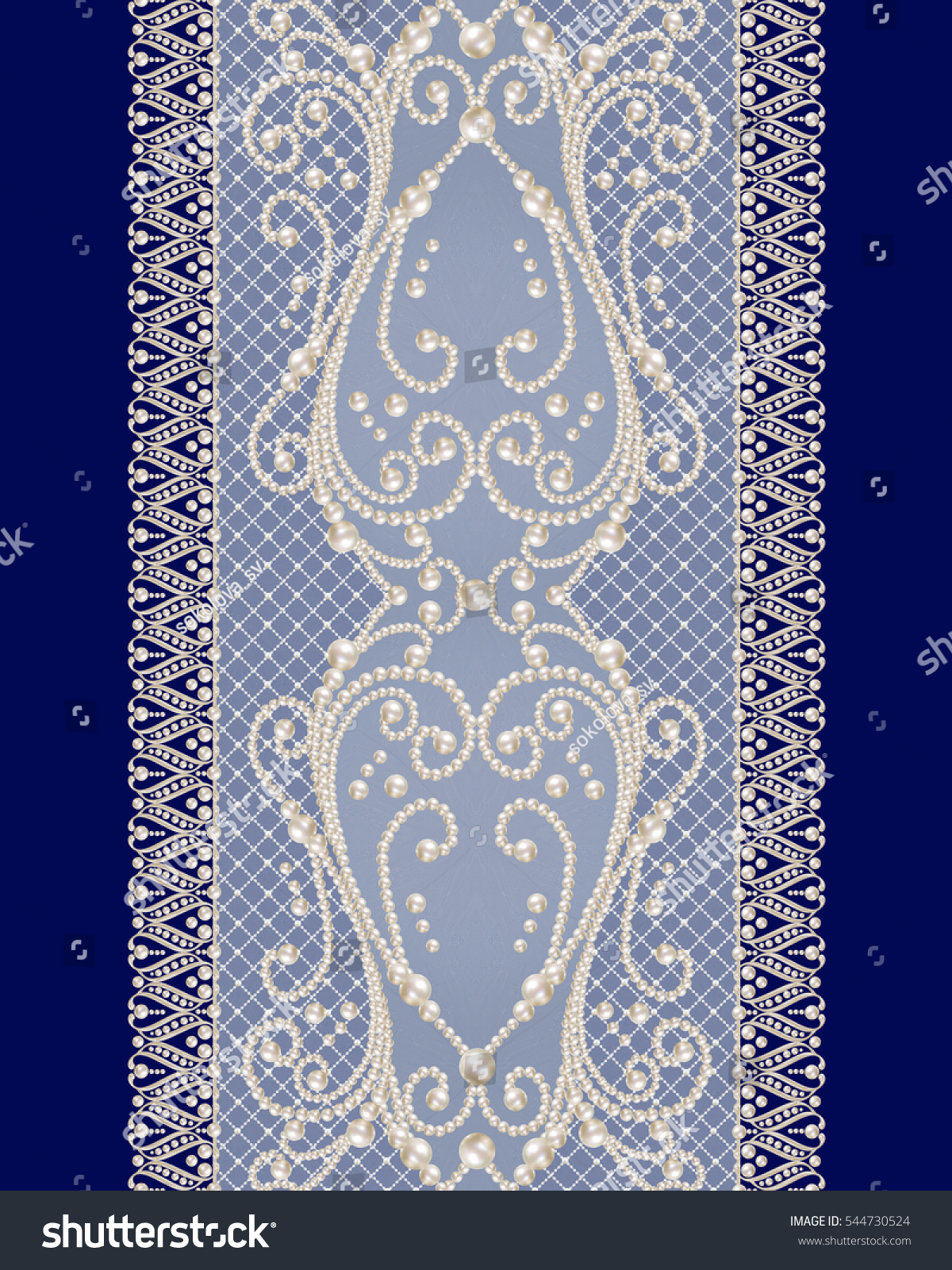 pearl swirls white realistic pearl dividers set collection design ...