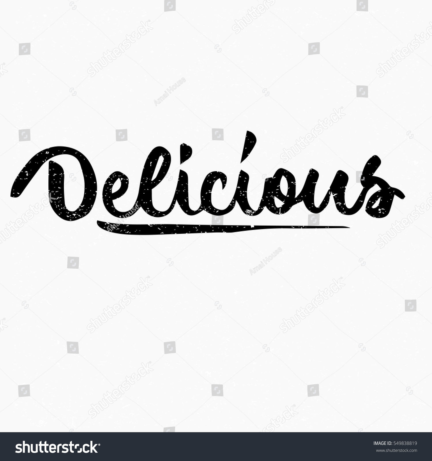 Delicious. Ink hand lettering. Modern brush calligraphy. Handwritten ...