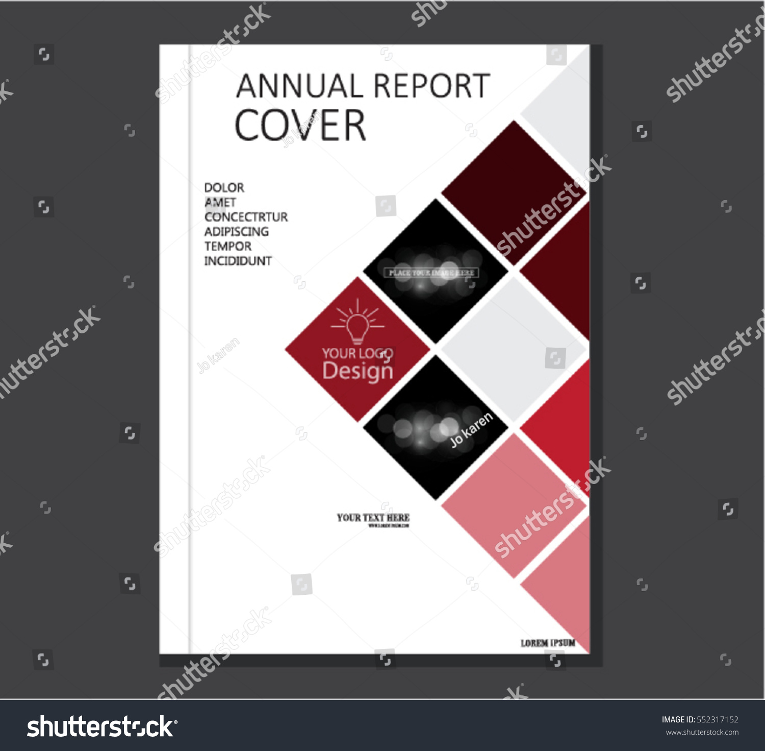 Red annual report brochure flyer design template vector Leaflet cover ...