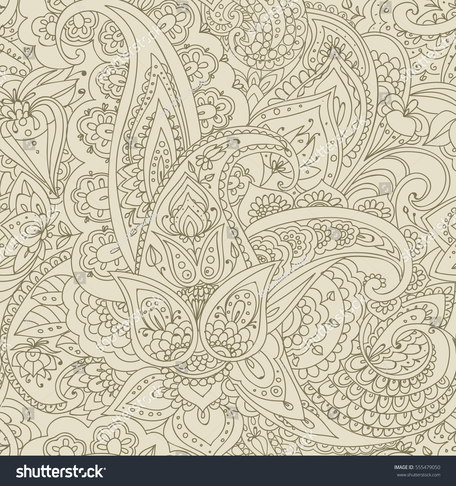 Seamless pattern of "Paisley" based on traditional oriental patterns ...