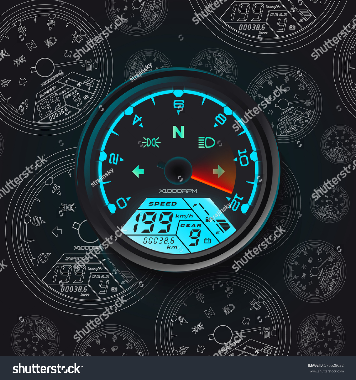 Speedometer Odometer motorcycle Universal LCD-Digital Tachometer ...