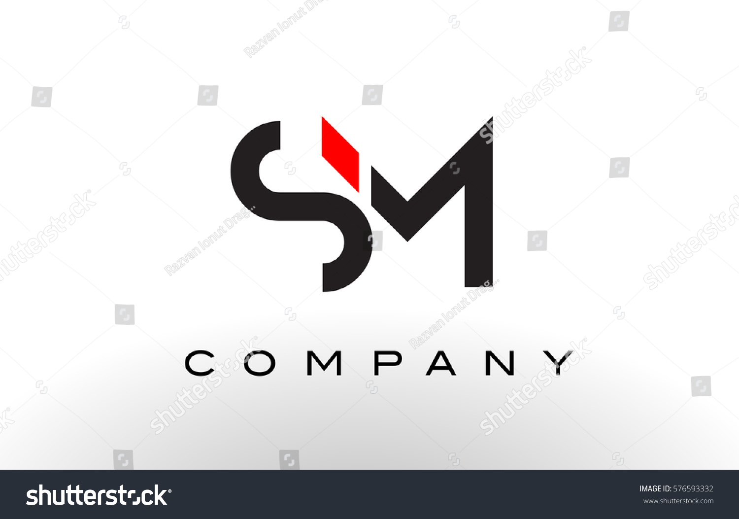 SM Logo. Letter Design Vector with Red and Black Colors._站酷海洛_正版图片_视频 ...