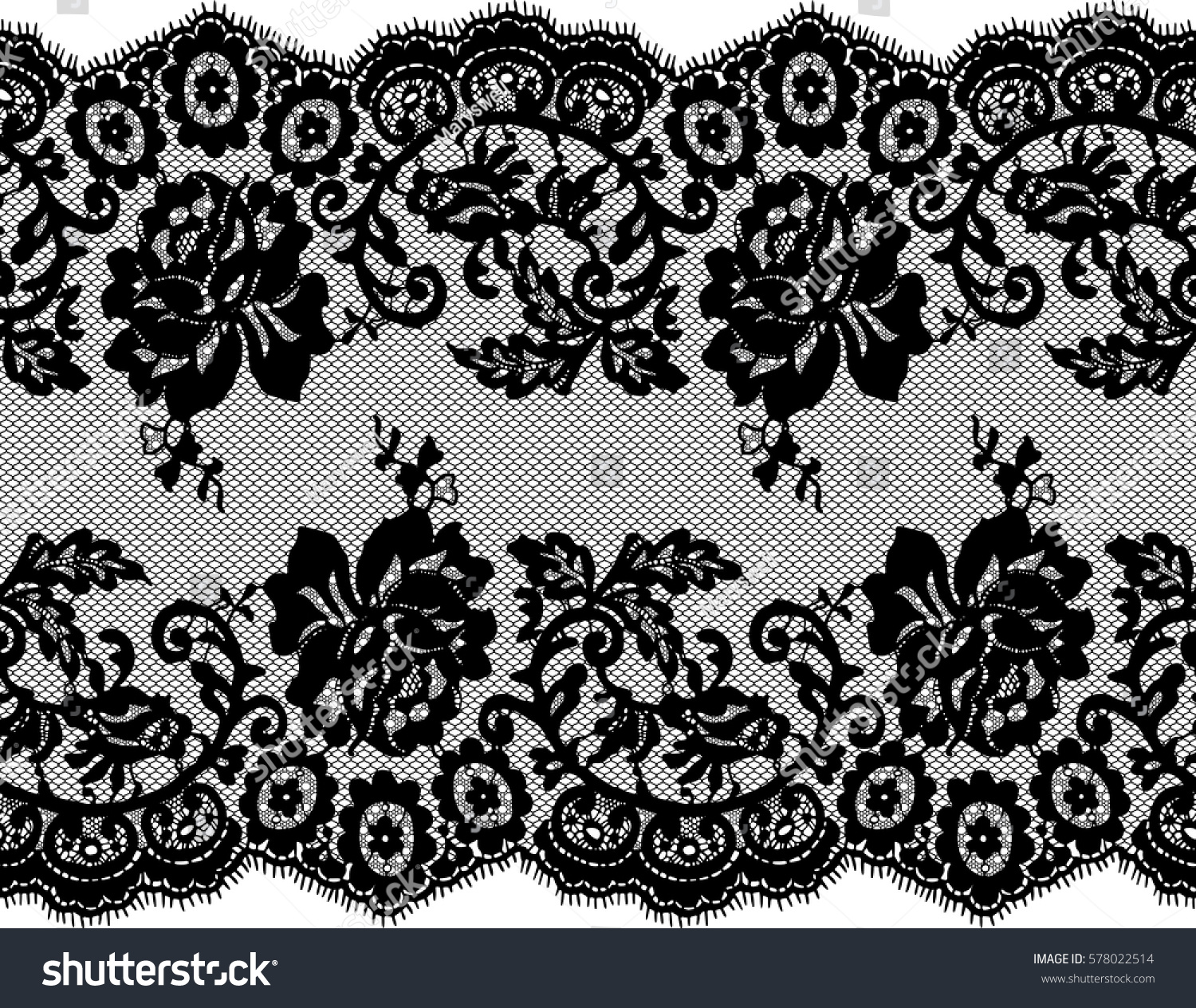 Seamless Black Vector Lace Pattern_站酷海洛_正版图片_视频_字体_音乐素材交易平台_站酷旗下品牌