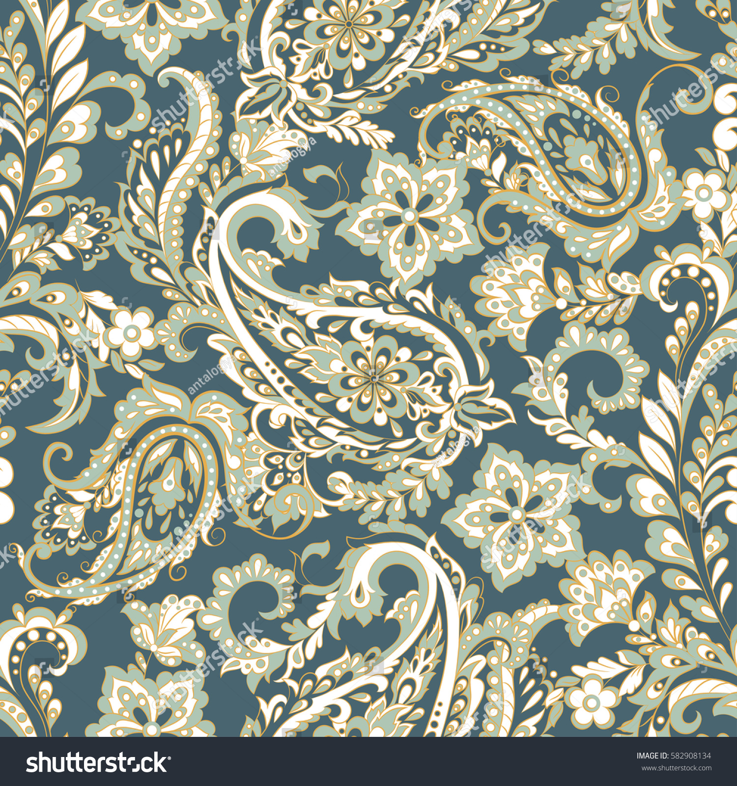 vintage floral seamless patten with paisley ornament_站酷海洛_正版图片_视频_字体_音乐 ...