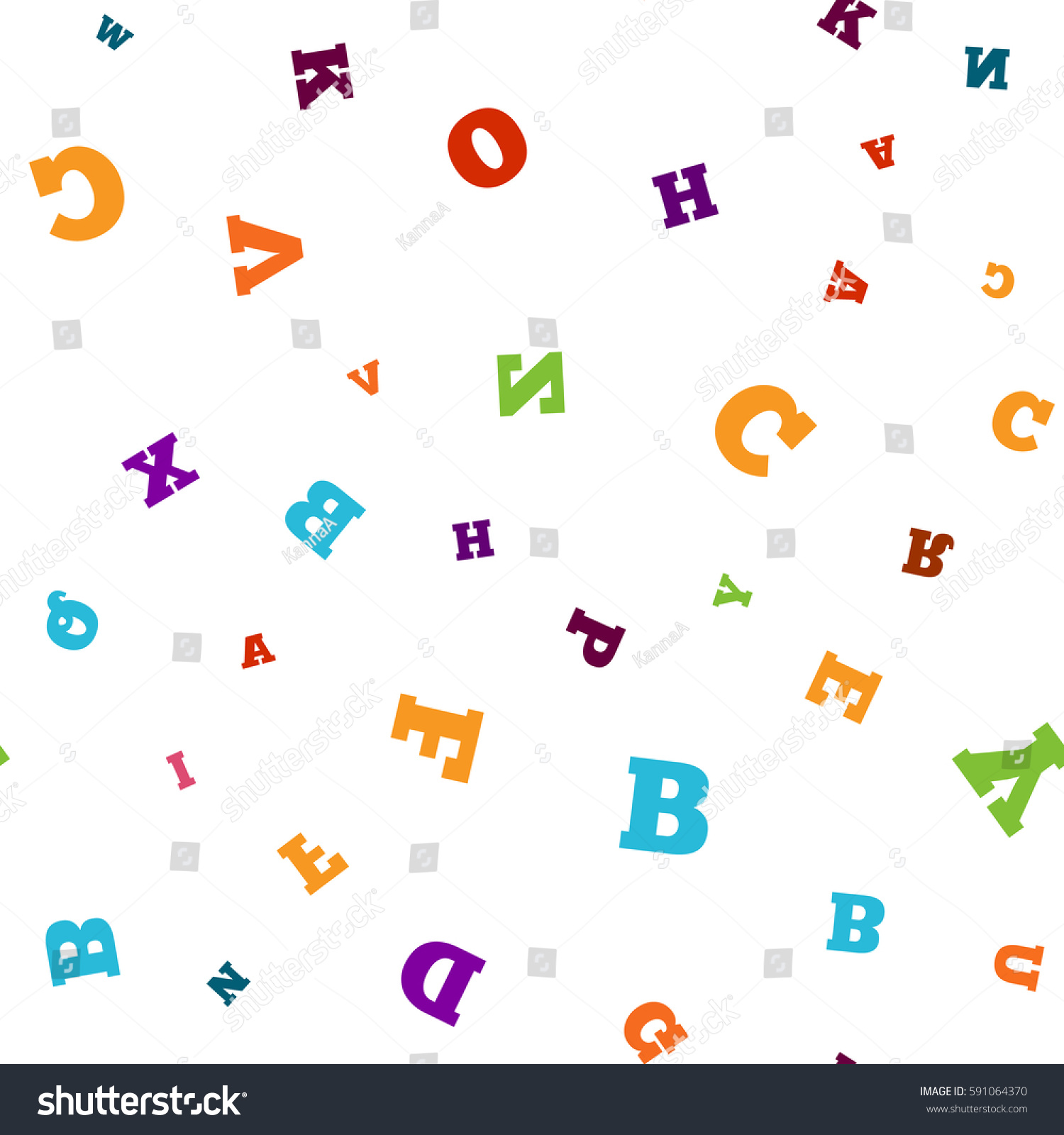 Colorful letter pattern on white background. Vector illustration for ...