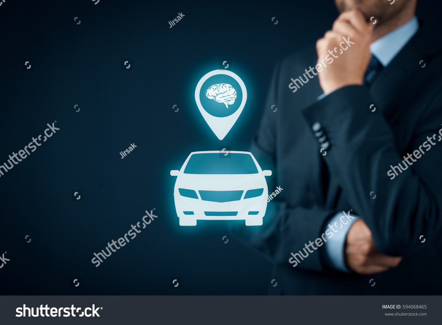 Intelligent car intelligent vehicle and smart cars concept. Symbol of ...