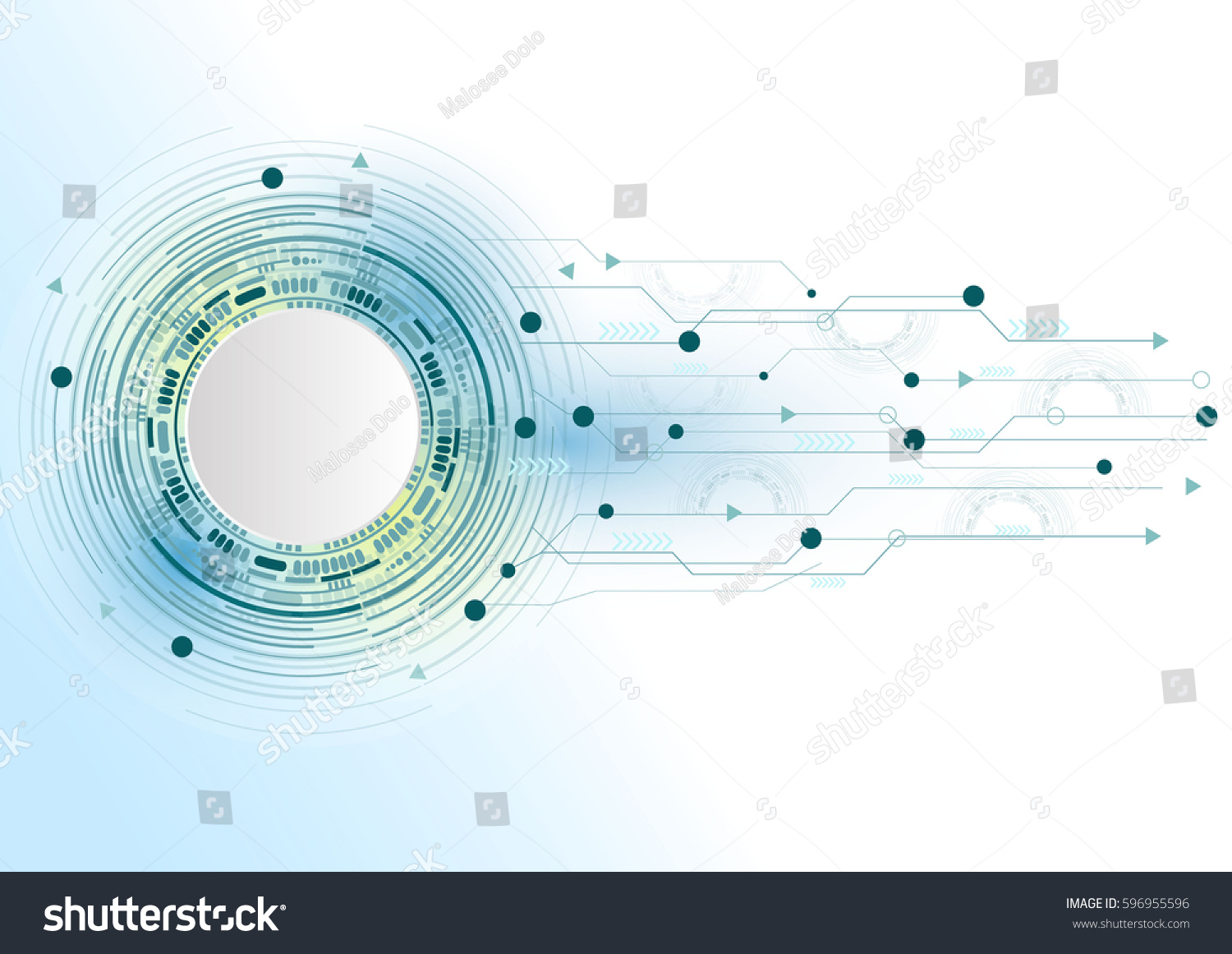 Abstract technological background with various technological elements ...