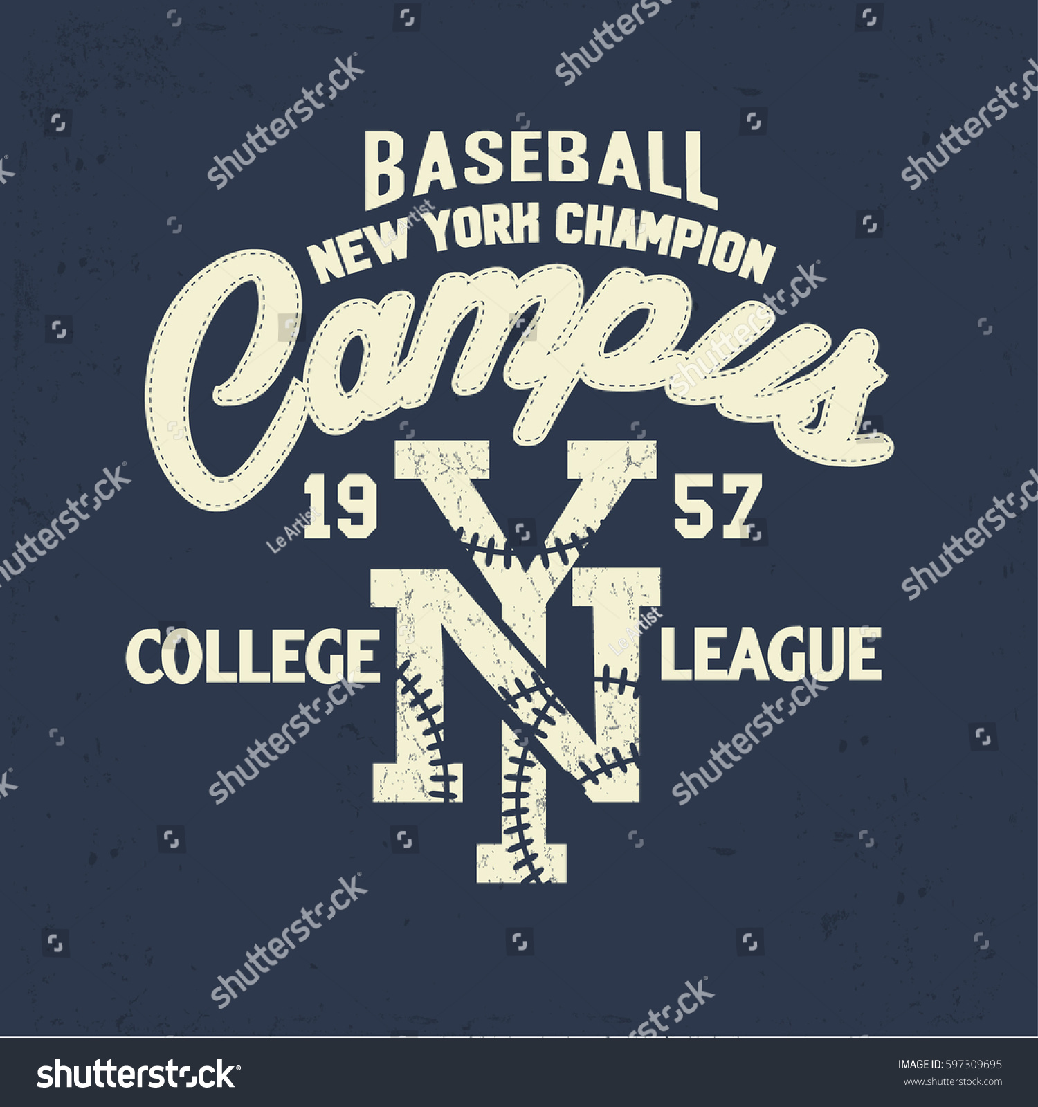 New York Vintage college baseball graphics for t-shirt vector graphics ...