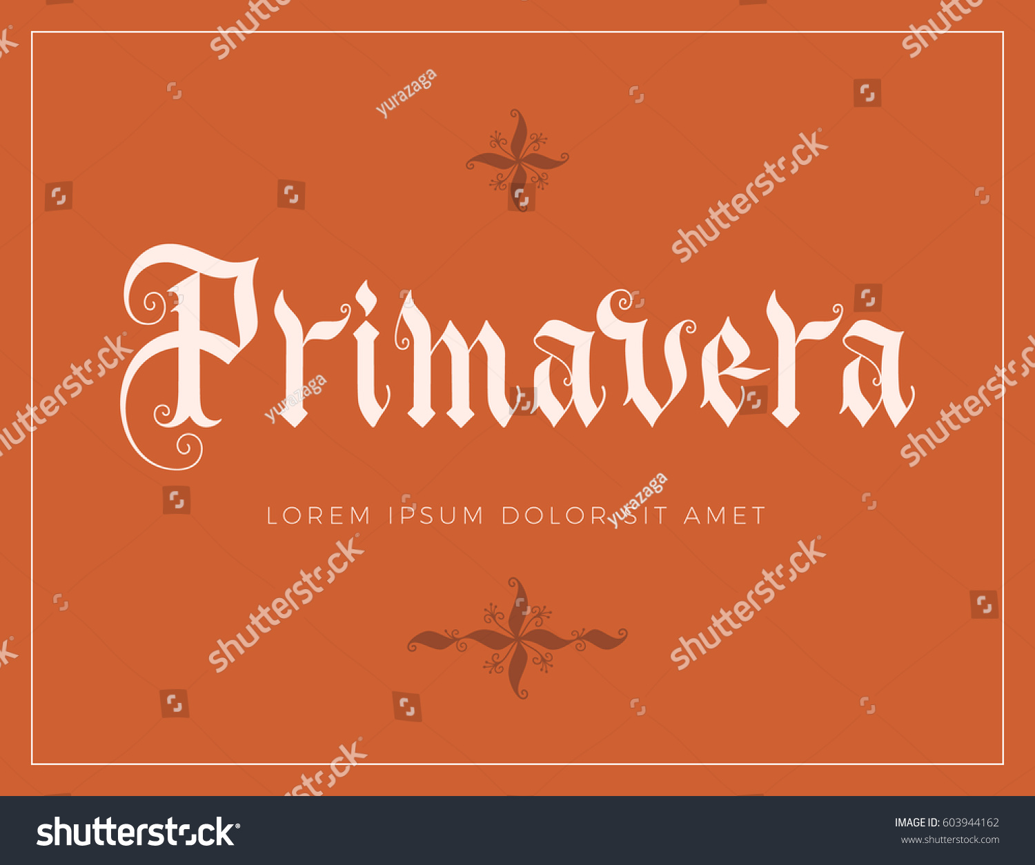 Primavera hand lettering vector illustration. Parallel pen gothic ...