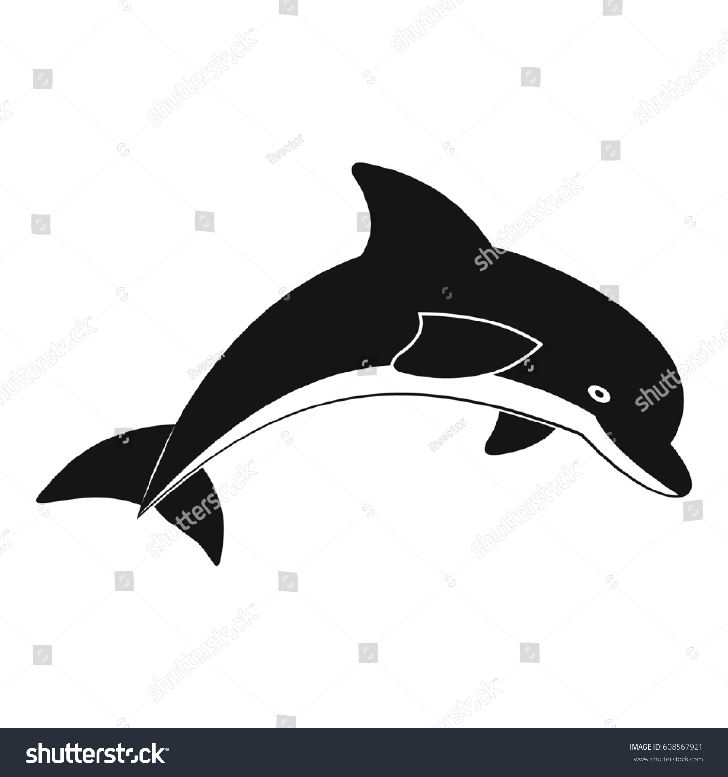 Jumping dolphin icon. Simple illustration of jumping dolphin icon for ...