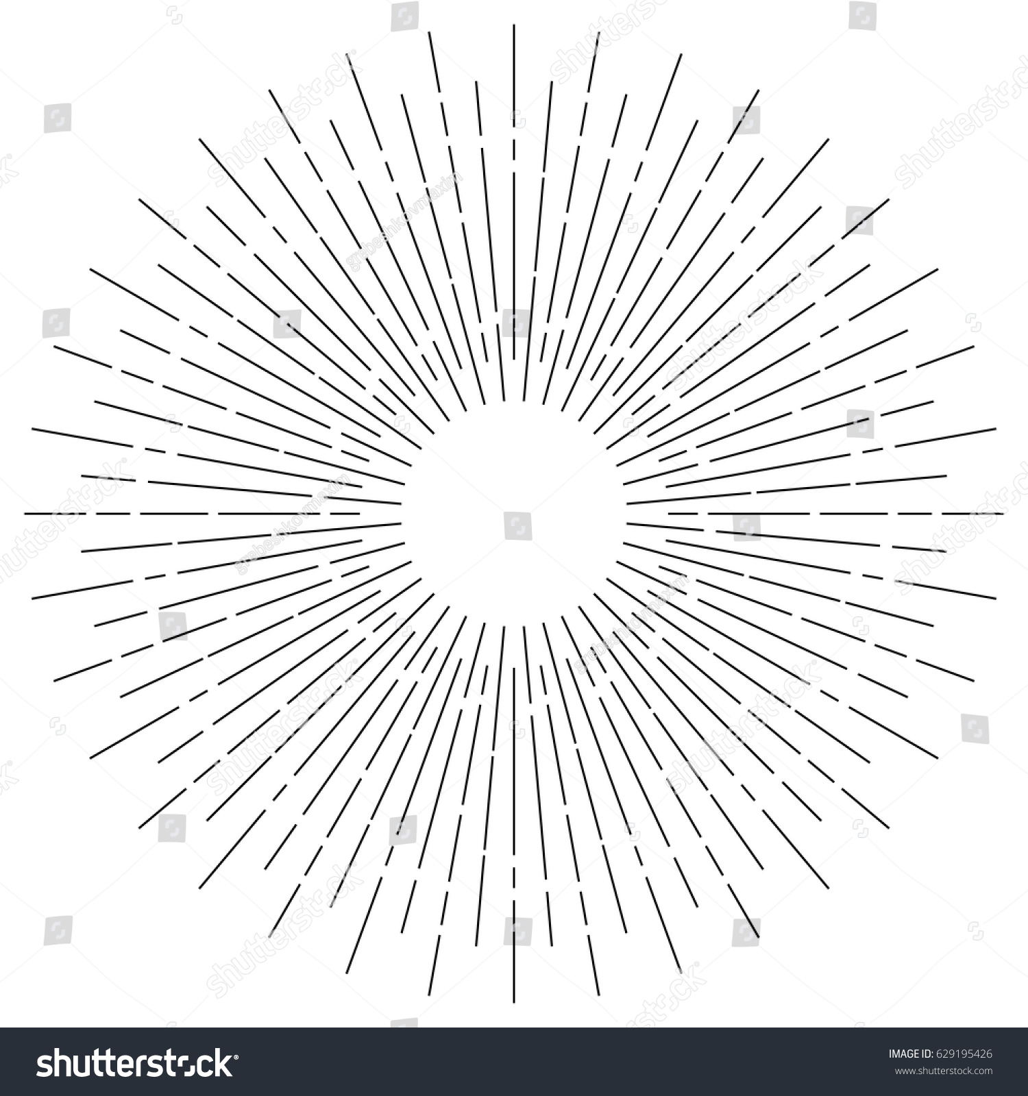 Burst of sun rays in hipster line style. Vector graphic lines of sun ...