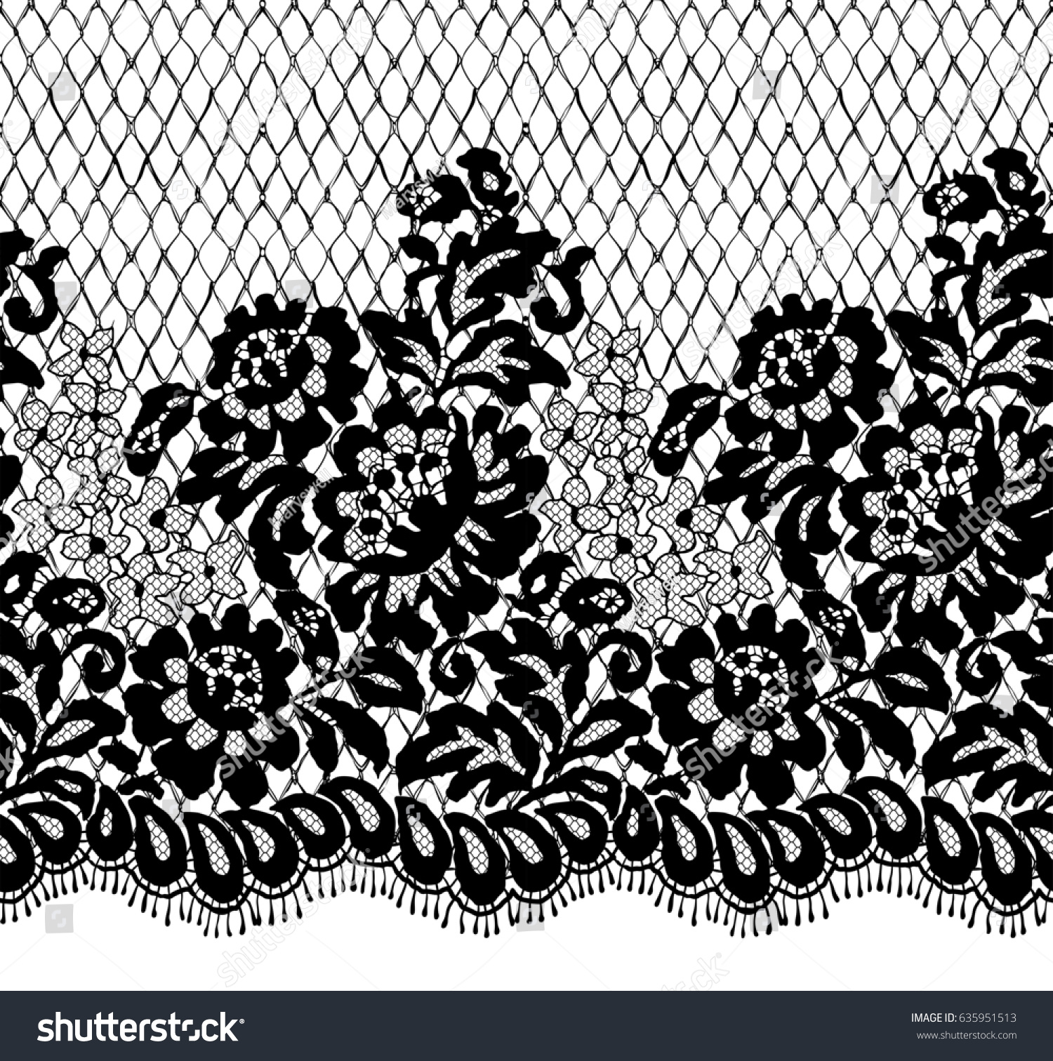 Seamless Vector Black Lace Pattern_站酷海洛_正版图片_视频_字体_音乐素材交易平台_站酷旗下品牌
