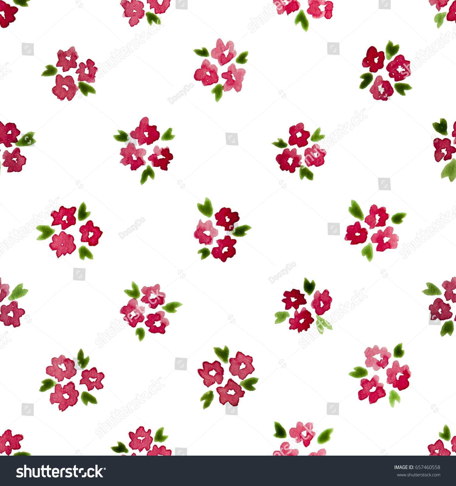 Calico watercolor pattern. Unique seamless cute small flowers for ...