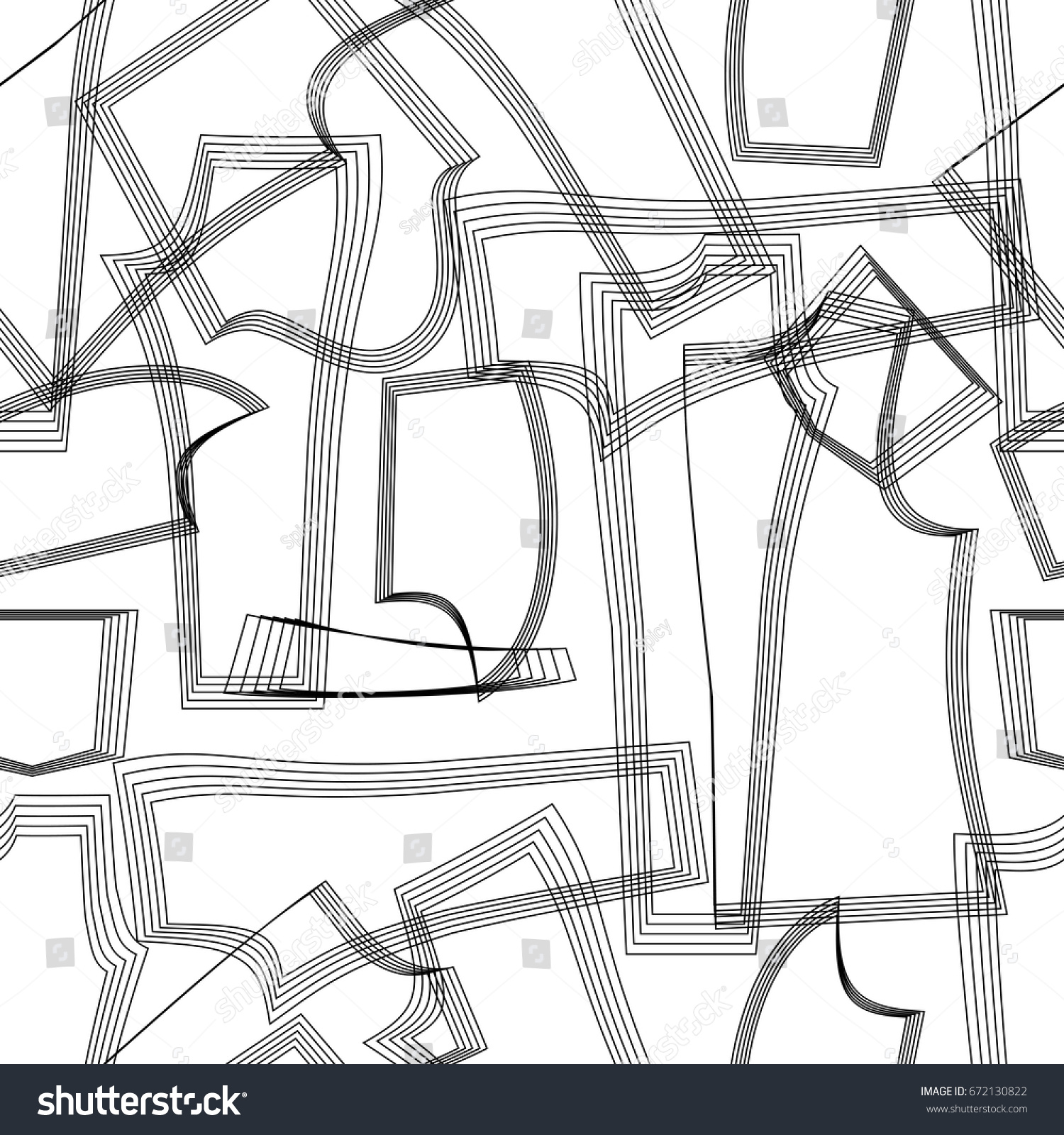 Cut clothes pattern. Seamless pattern with details of clothing cut ...