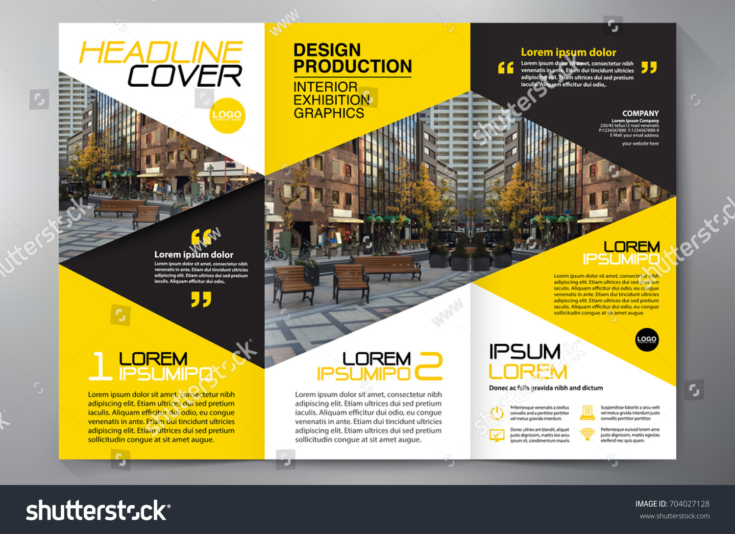 Business Brochure. Flyer Design. Leaflets 3 fold Template. Cover Book ...