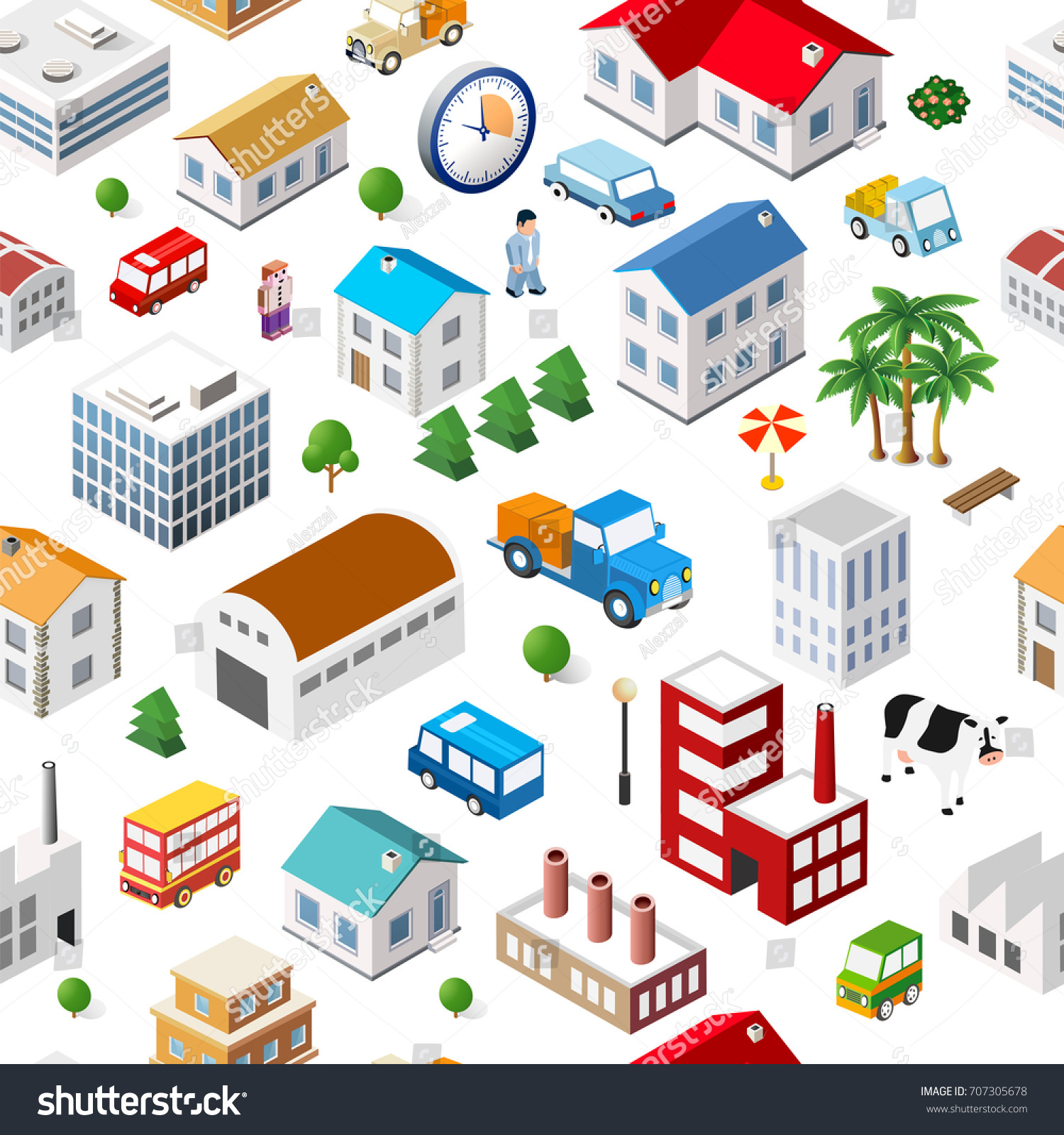 Texture of urban seamless repeating pattern of isometric city ...