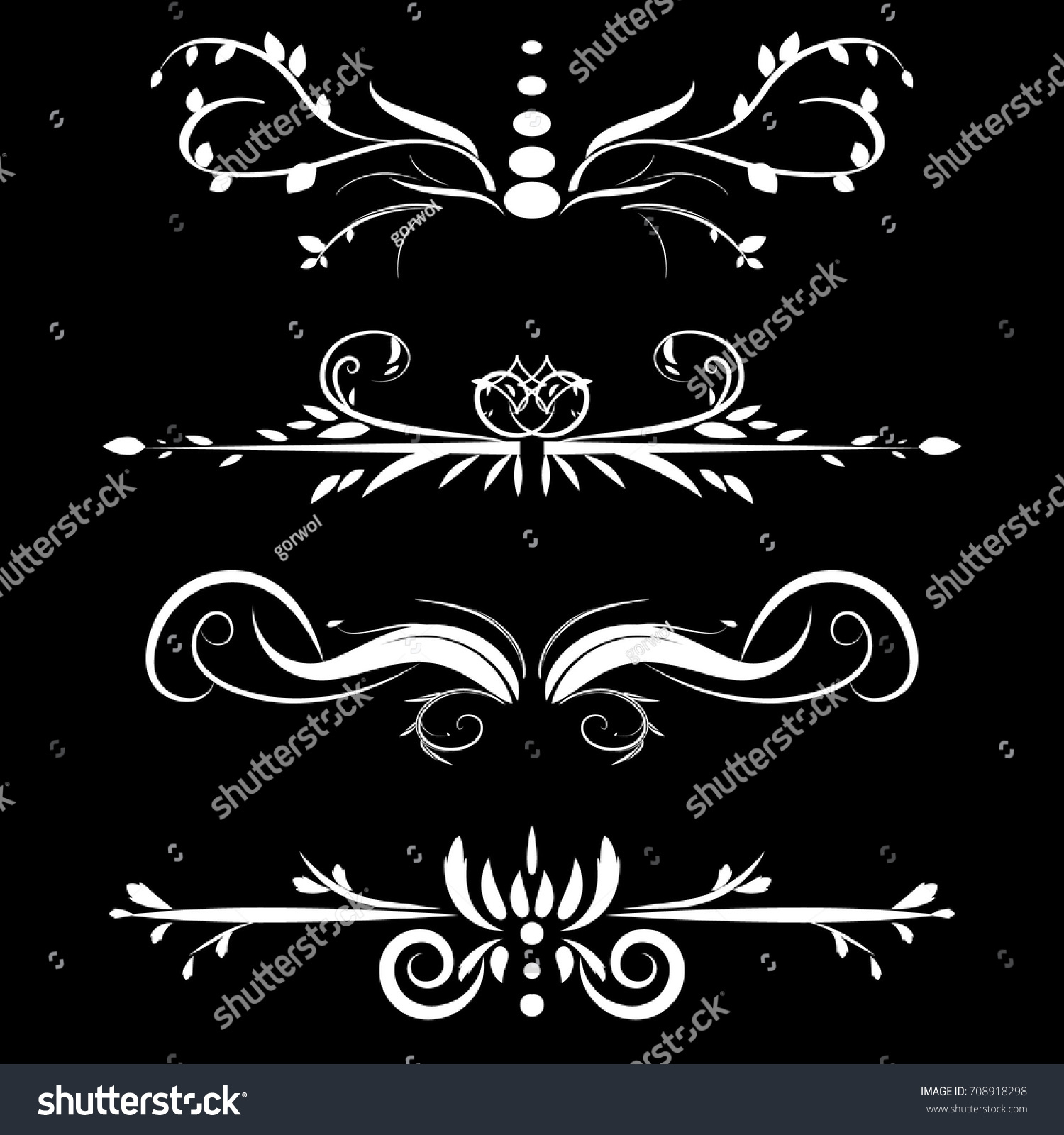 Set vintage vignettes design template page the set calligraphic ...