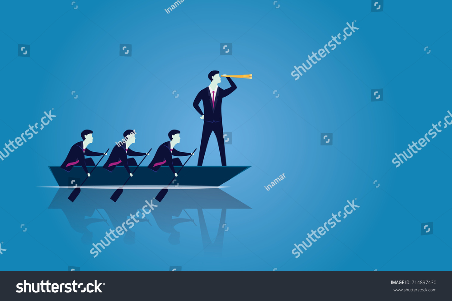 Vector illustration. Business teamwork leadership concept. Businessmen ...