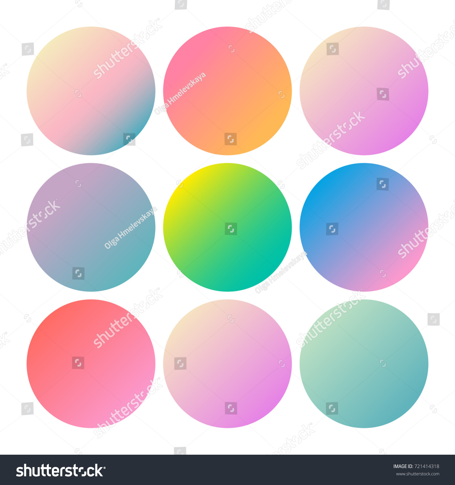 Round gradient set with modern abstract backgrounds. Colorful fluid ...