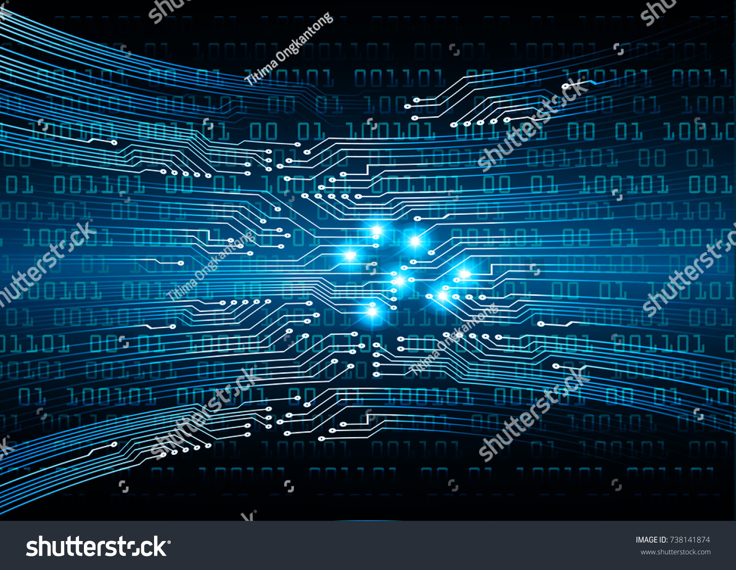 binary circuit board future technology blue cyber security concept background abstract hi speed ...