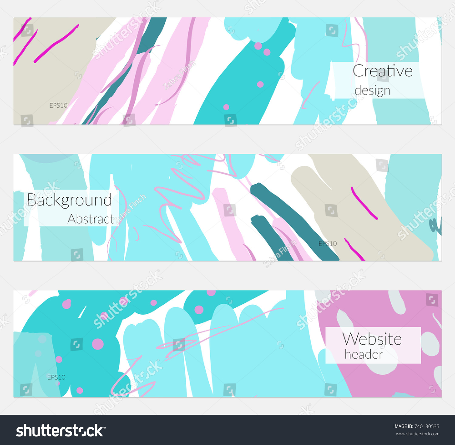 Hand drawn creative universal banner set. Abstract scribbles doodles ...