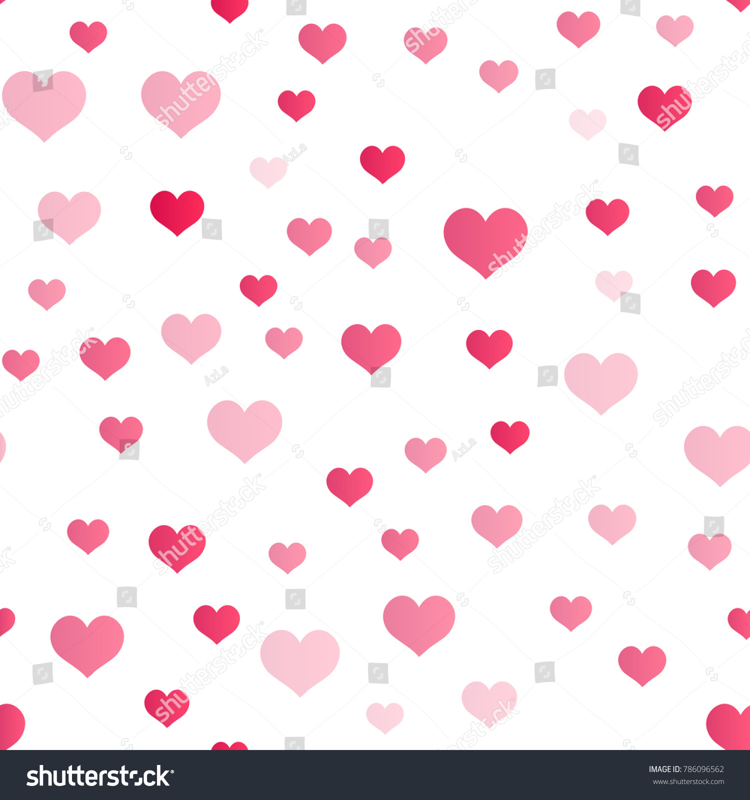 Seamless pattern with little red hearts for Valentine's Day. Vector._站酷 ...