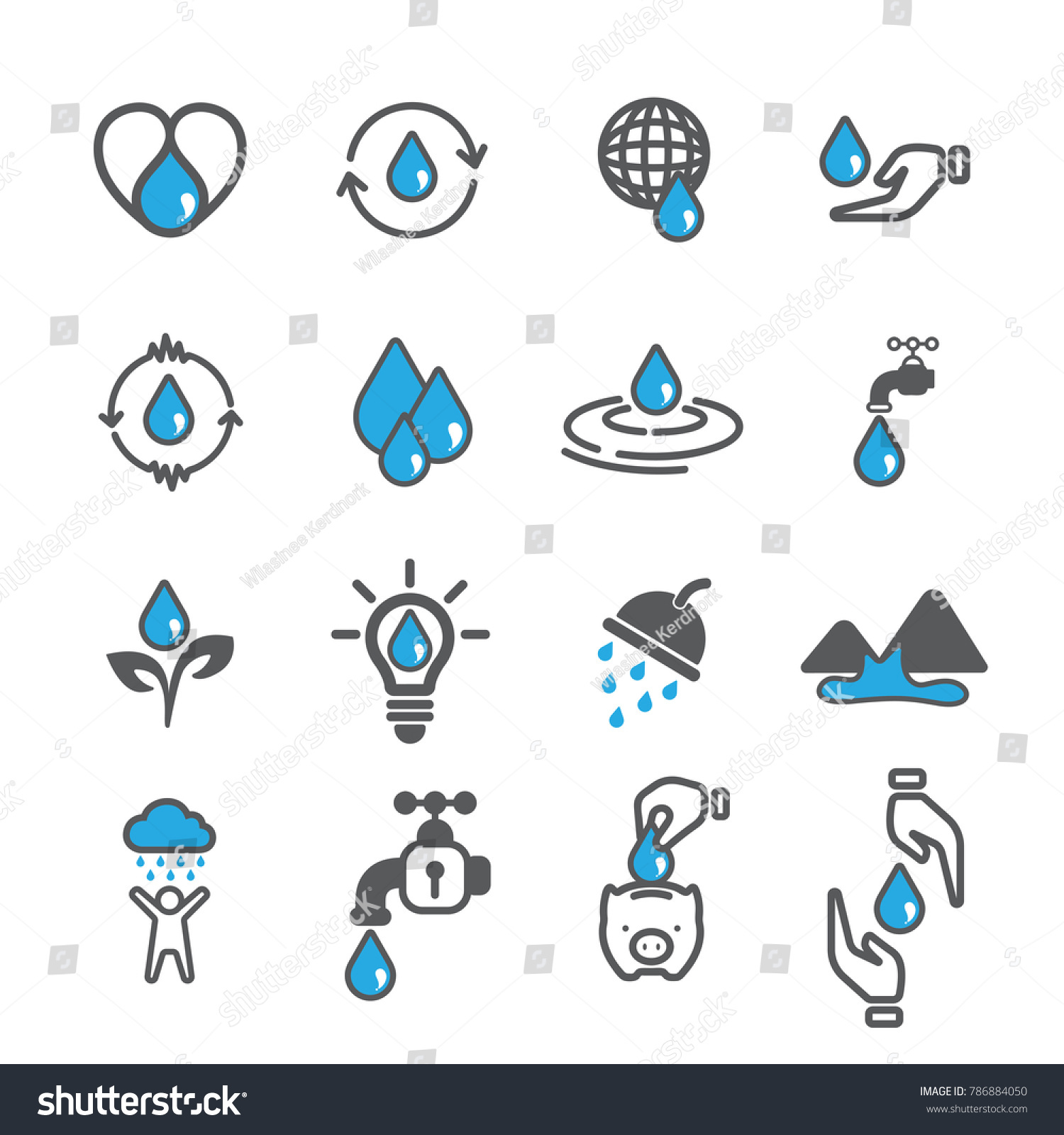 Ecology icons vector design Saving water icons._站酷海洛_正版图片_视频_字体_音乐素材交易 ...