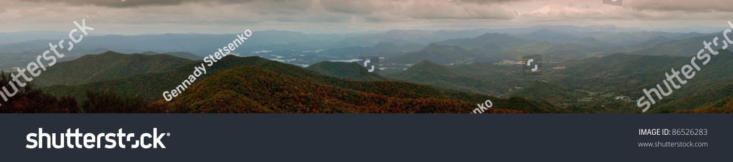 Appalachian Fall. Panoramic View from Brasstown Bald Mountain (Georgia ...